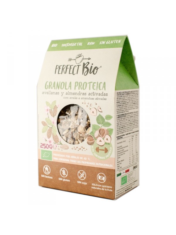 Granola Proteica Avellanas y Almendras Activadas 250gr Bio - Perfect ...
