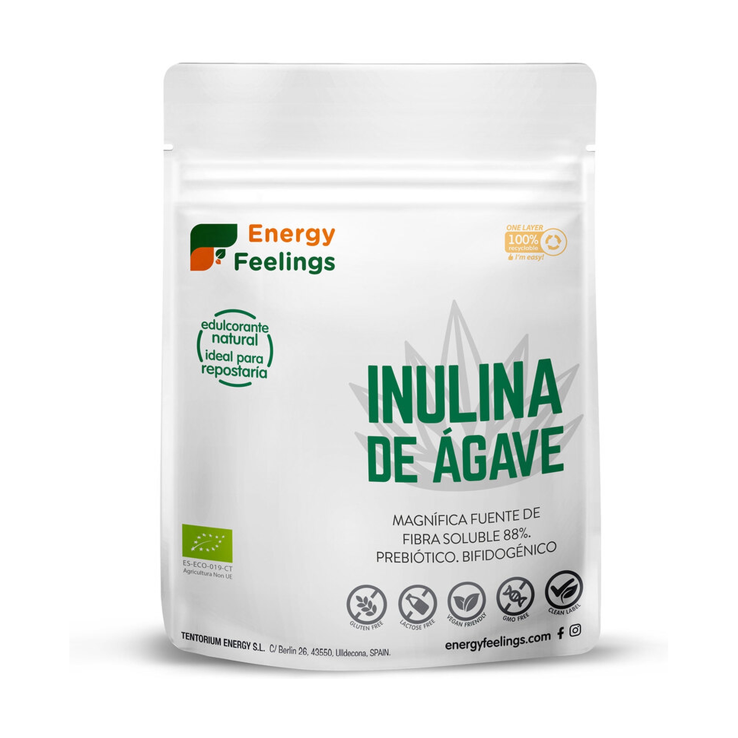 Inulina de Agave en Polvo 200gr Bio - Energy Feelings - 8436565922617